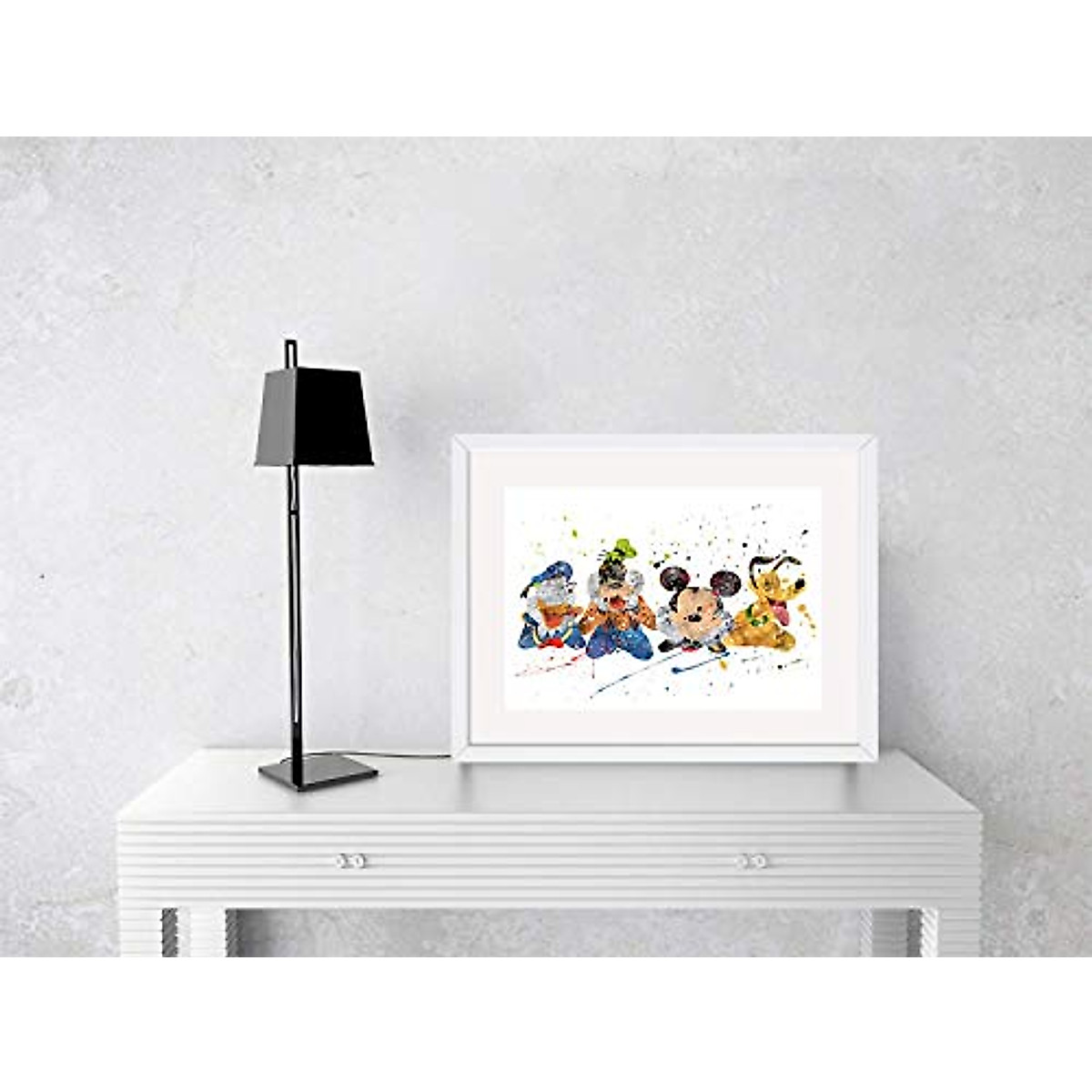 Mickey, Donald, Goofy, and Pluto Prints, Mickey Mouse Clubhouse Disney Watercolor, Nursery Wall Poster, Holiday Gift, Kids and Children Artworks, Digital Illustration Art