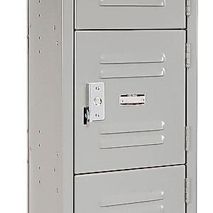 Global Industrial Six Tier Locker, 12x15x12, 6 Door, Unassembled, Gray