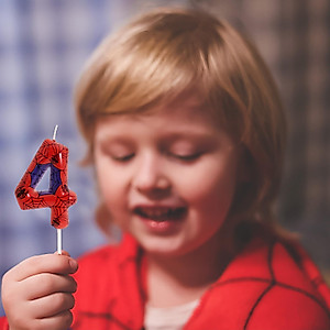 OGnomiFX Birthday Candles for Cake - Number 4 Candle, Spider Candle Cake Decor, 4 Candle for Birthday Boy/Girl, Spider Cartoon Themed Birthday Party Supplies, Spider Number Candles