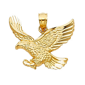TGDJ 14k Yellow Gold Eagle Pendant