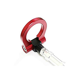Luyao Aluminum Tow Hook Ring for 2016-up Fiat 500X ONLY Sports Red Track Racing Style