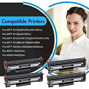 83A CF283A Toner Cartridge 4-Pack Compatible Replacement for HP 83A CF283A 83X CF283X Toner Cartridge for HP Laserjet Pro MFP M125nw M201dw M225dw M255dn M201n M125a M127fw M127fn Printer Toner Black