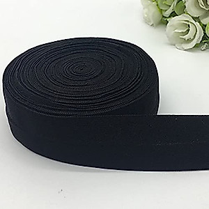 Sewing Ribbon, 5 Yards 25mm Elastic Band Multicolor Fold Over Spandex Elastic Ribbon for Sewing Lace Trim Waist Band Garment Accessory (Color : Gry)
