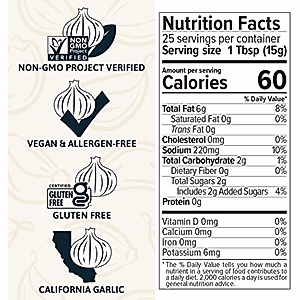 Garlic Expressions Vinaigrette Salad Dressing, Marinade | Non GMO, Vegan, Kosher, Allergen and Gluten Free Garlic Oil Vinaigrette Dressing Made with Hand-sorted Whole Fresh Garlic Cloves | 1 Pack