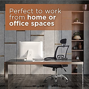 Comfty Mesh Office Chair with Mid Back and Chrome Base, 39.73”-40.91”, Black