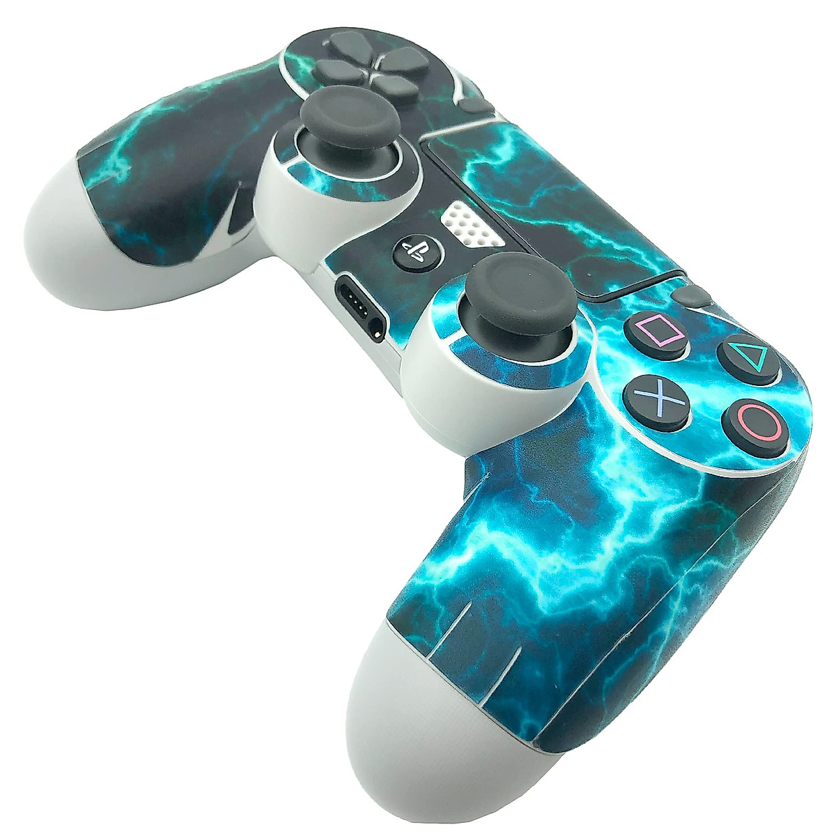 UUShop Vinyl Skin Sticker Protector for Sony PlayStation PS4 Controller Joystick Green Lightning