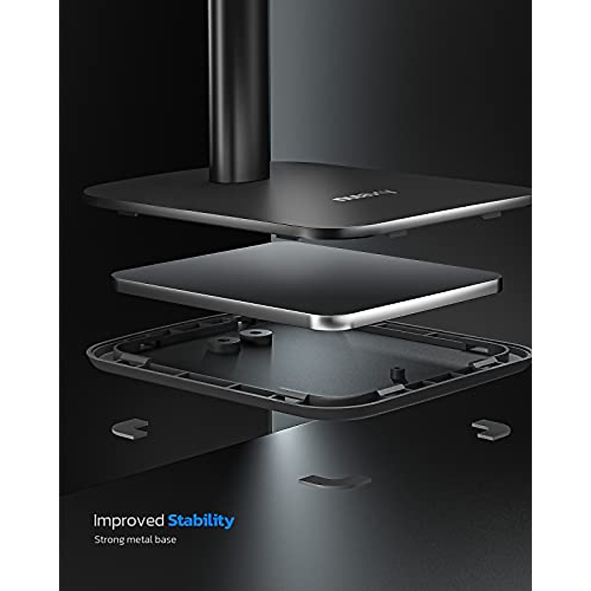 Nulaxy Phone Stand, Height Angle Adjustable Cell Phone Stand, Phone Holder for Desk Compatible with iPhone12 Mini 11 Pro Xs Xs Max Xr X 8 7 6 6s Plus, All Smartphones (4-8 inches) - Black