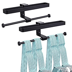 SKIKEN Wall Hanger Organizer Stacker, Hanger Holder Rack/Hanger Caddy, Wall Storage Hanger Rack for Closet, Laundry, Multi-Purpose, Small Space, Aluminum (Black, 2-Pack)
