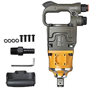 ZOYAKKI 1" Heavy Duty Pneumatic Impact Wrench, Up to 2200 ft lbs Reverse Torque Output, Lightweight, 1 inch Air Impact Wrench