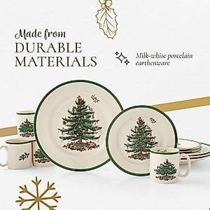 Spode Christmas Tree 12-Piece Dinnerware Set, Service for 4