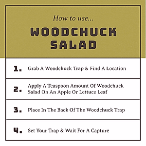 Woodchuck Salad 8 Oz | Highly Attractive Paste Bait to Get Rid of Groundhogs Wood Chucks Rabbits in Yard Garden Property | Potent Garden Vegetable Essence Scent | Handcrafted and Bottled in USA