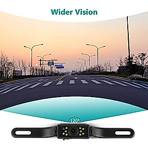 Vehicle License Plate Backup Camera - Car Rear View Camera,GOODBONG Automotive Backing Camera 120° View Angle Waterproof 9 LED Night Vision Reversing Camera for Trucks/SUV/RV/Pickup/Vans