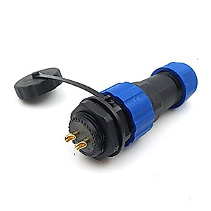 SD20 2pin Waterproof Connector, Circular IP68 LED Solar Panel Power Cable Plug Heavy Industrial Connector (2pin, Panel Mount)