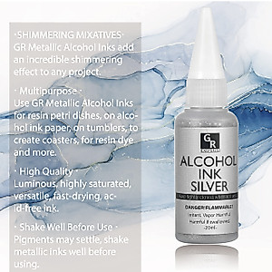 Metallic Alcohol Ink Set -4 Metallic Colors Alcohol Based Ink for Resin Art