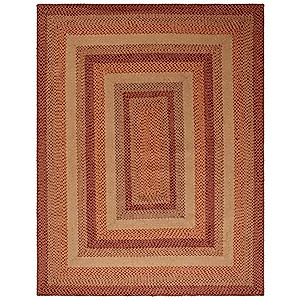 SAFAVIEH Braided Collection Accent Rug - 4' x 6', Yellow & Red, Flat Weave Reversible Cotton Design, Easy Care, Ideal for High Traffic Areas in Entryway, Living Room, Bedroom (BRD651C)