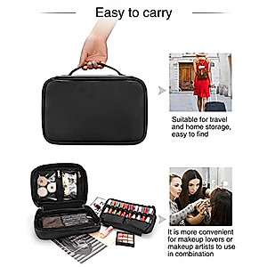Chomeiu Lipstick Organizer, Lip Gloss Holder Detachable 60 Slots 3 Layer Lipstick Storage Case for Makeup Artists Travel Portable Cosmetic Bag Large Capacity with Waterproof PU Leather and Lining