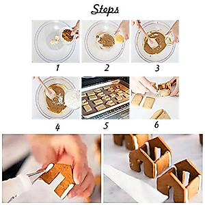KALAIEN 3Pcs Stainless Steel Christmas Mini House Mold Gingerbread Cookie Cutter Set Cupcake Chocolate House (Small)