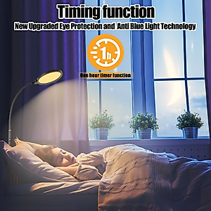 YOPSTAR Floor Lamp, LED Reading Light, Bright Modern Tall Lamp, 3 Color Temperatures & Brightness, Adjustable Gooseneck Standing Lamp with Remote & Touch Control for Living Room, Bedroom, Office