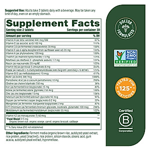 MegaFood Women's Advanced Multivitamin for Women - Doctor-Formulated With Iron, Choline, Vitamin D, Vitamin C & Zinc - Brain Health - Immune Support - Non-GMO - Vegetarian - 60 Tabs (30 Servings)