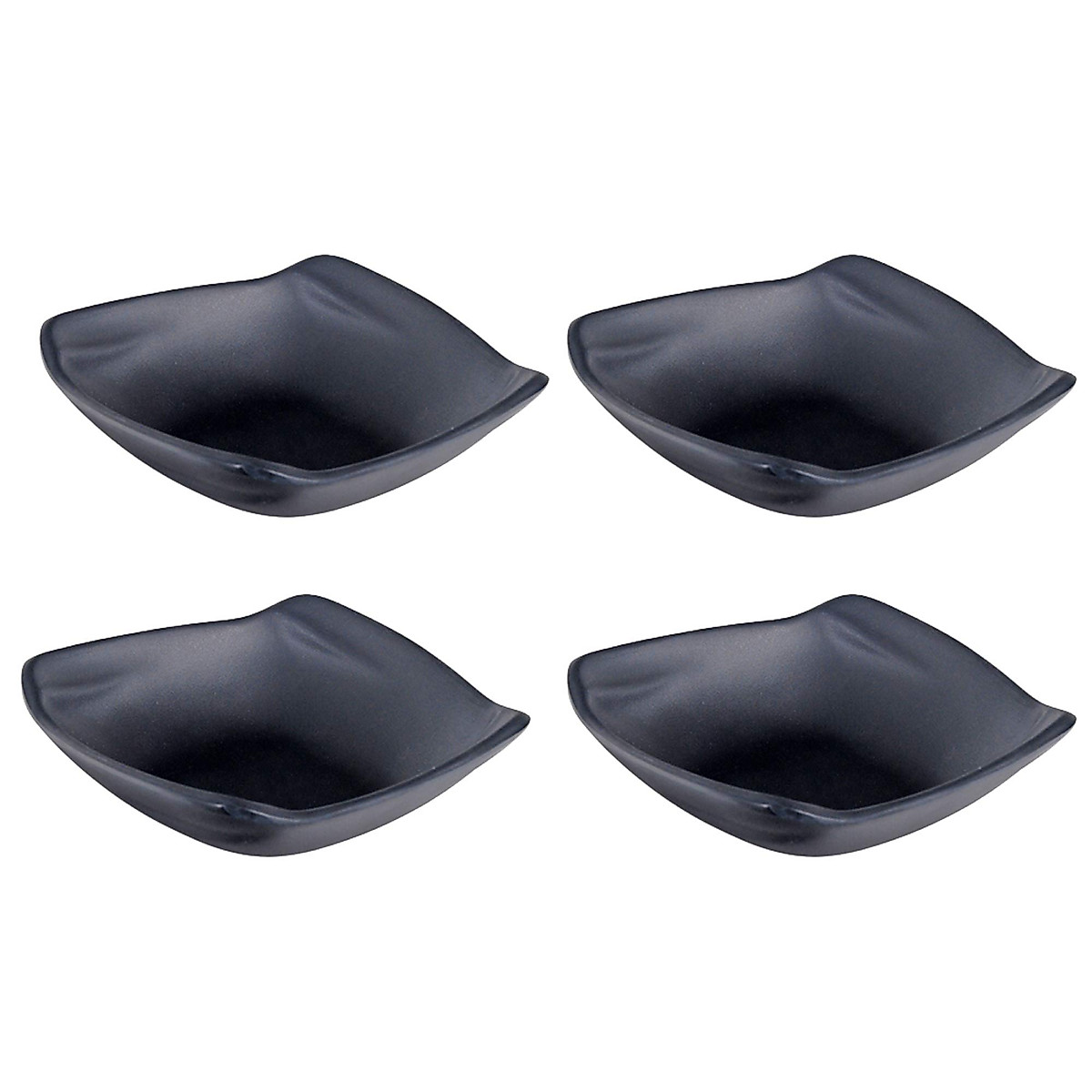 Square Melamine Bowl for Salad, Soup, Noodles, 5.5 x 1.5 Inches, Japanese Dish Set of 4