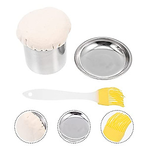 Crepe Oil Applicator 1 grilling accessories set pancake spreading tool pancake pan oil applicator with oil brush and brush cleaner tray camping grill Pancake Making Tool