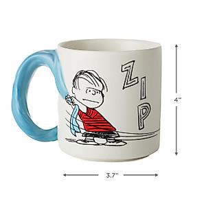 Hallmark Peanuts Linus and Snoopy Coffee Mug (Dimensional Blanket) 17 oz., Gifts for Moms, Dad, Teacher, Boss