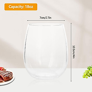 XINGUO PLASTIC 17-ounce Acrylic Glassses Stemless Wine Glasses, set of 8 Clear - Unbreakable, Dishwasher Safe, BPA Free…