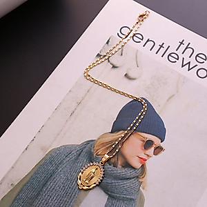 AOASK Women Crystal Rhinestone Christian Jewelry Virgin Mary Pendant Necklace