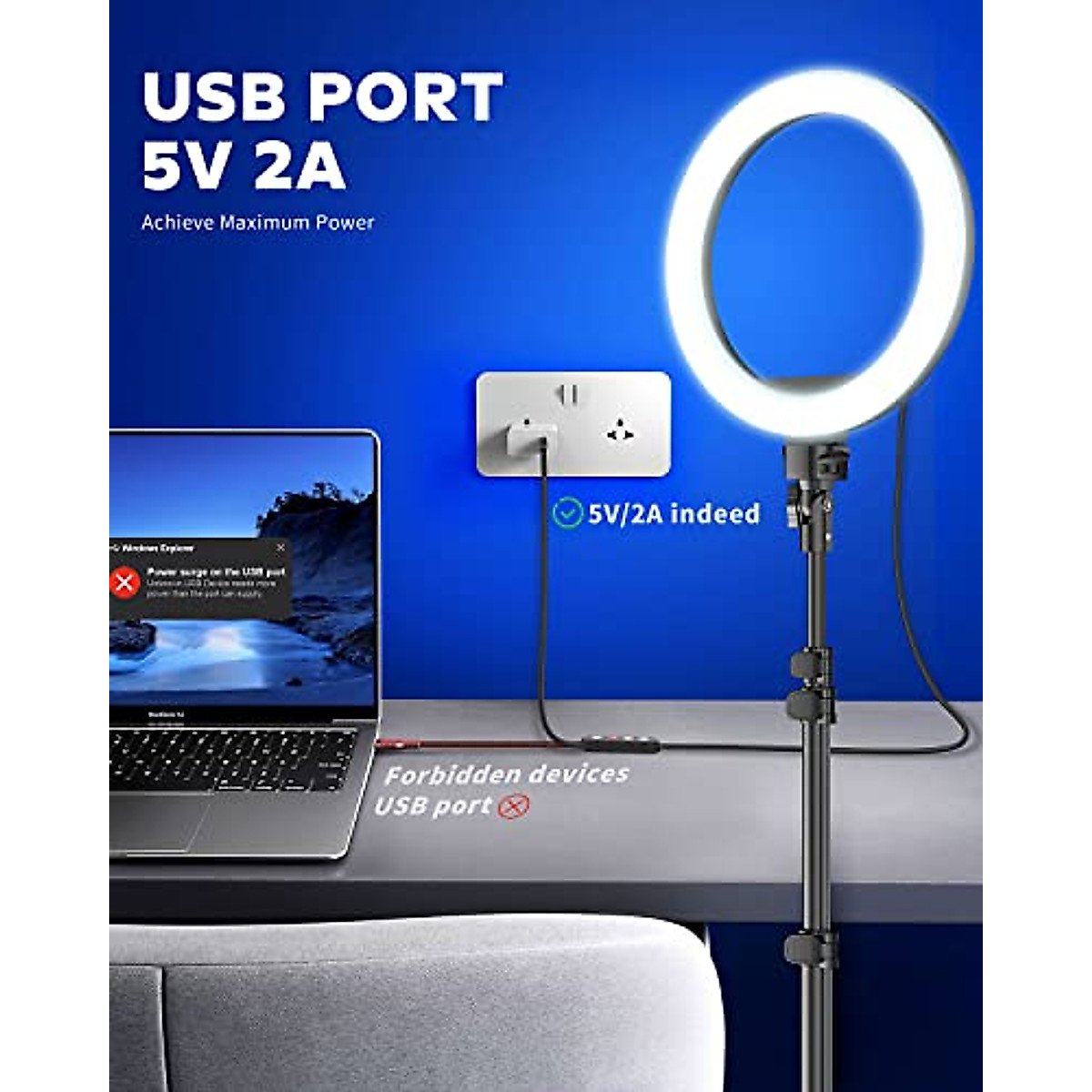 Kaiess 10.2" Selfie Ring Light with 65" Adjustable Tripod Stand & Phone Holder for Live Stream/Makeup, Upgraded Dimmable LED Ringlight for Tiktok/YouTube/Zoom Meeting/Photography