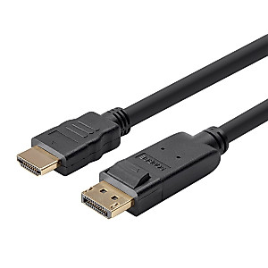 Monoprice DisplayPort 1.2a to HDTV Cable - 6 Feet | Supports Up to 4K Resolution And 3D Video - Select Series, 6ft, Black