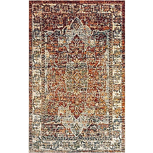 Unique Loom Isabella Collection Area Rug - Adjani (5' 1" x 8' Rectangle, Multi/ Beige)