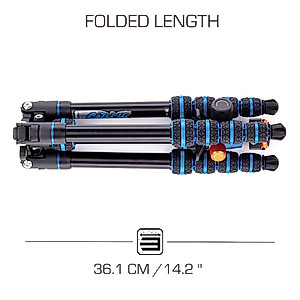 3 Legged Thing Punks Corey 2.0 Magnesium Alloy Ultra-Compact Travel Tripod - Adjustable, Multi-use Camera Tripod with Three Detachable Legs - Blue/Black (COREYBLUE2.0)