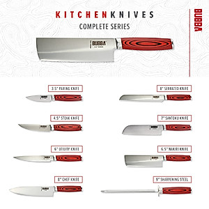 BUBBA Kitchen Series 6.5" Nakiri Knife, an All-Purpose Kitchen Knife for Chopping, Mincing, Slicing, and Dicing with a Premium German Steel Blade for All Your Kitchen Needs