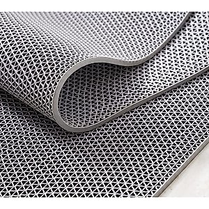 MYOYAY Commercial Drainage Mat 3x10 Ft 0.22'' Thick Drainage Non-Slip Mat PVC Drainage Rug Floor Mat Mesh Holes Pool Drain Floor Mat Roll for Restaurant Kitchen Bars Patio Bathroom Wet Area(Gray)