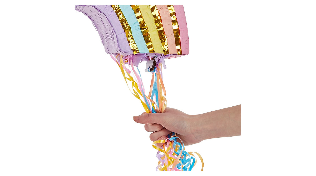 Rainbow Pull String Pinata for Gender Reveal Fun