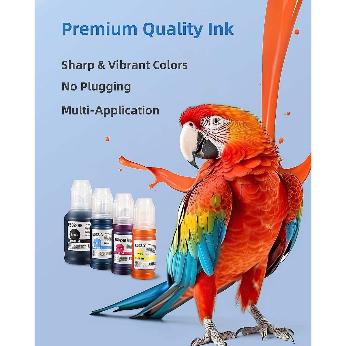 OIunendlich Compatible Epson 502 T502 Refill Ink Bottles Replacement for Epson Ecotank ET-2750 ET-3750 ET-4750 ET-2760 ET-3760 ET-4760 ET-2700 ET-3700 ET-3710 ET-15000 ST-2000 ST-3000 ST-4000 Printer