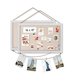 Emfogo Cork Board Wooden Frame Bulletin Board 16"x11" Cork Boards for Walls Office Decor for Girls Room, Office, Bedroom, Kids Room, Classroom