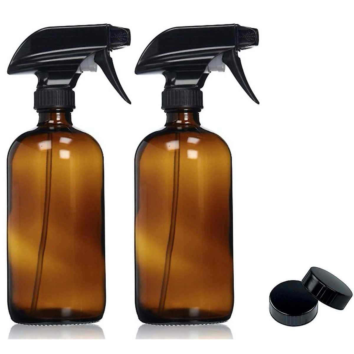 Nisorpa 16oz Amber Glass Spray Bottles 6 Pack Refillable Essential Oils Container with Mist and Stream Settings for Aromatherapy Cleaning Products