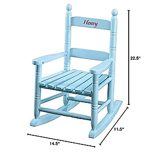Miles Kimball Personalized Blue Children's Rocker - Red Font