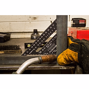 Johnson Level & Tool 1959-0700 Magnetic Johnny Square Professional Easy-Read Aluminum Rafter Square, 7", Black, 1 Square