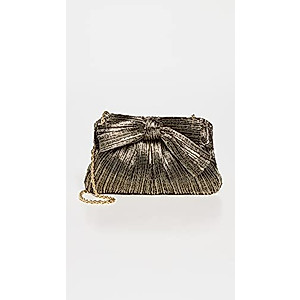 Loeffler Randall Women's Mini Pleated Frame Clutch with Bow, Gold, One Size