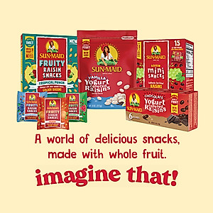 Sun-Maid Vanilla Yogurt Coated Raisins - (6 Pack) 1 oz Snack-Size Box - Yogurt Covered Dried Fruit Snack for Lunches and Snacks