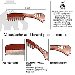 G.B.S Hair grooming Set Pack of 4 Combs Oval Beard Boar Bristle Brush, Bamboo All Fine Beard Comb, Tortoise Pocket Mustache Comb & Tortoise Men's Beard All Purpose Dressing Pairs