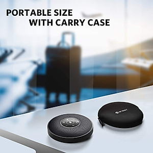 EMEET Bluetooth Speakerphone M2 Black Conference Speaker for 5-8 People Business Conference 360º Voice Pickup 4 AI Microphone Self-Adaptive Conference Call Speaker Skype USB Speakerphone