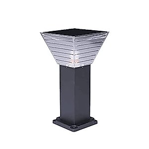 Post Lights Outdoor Solar Lawn Lights Metal Pillar Lights Waterproof Wall Lights Simple and Creative Garden Lights Community Villas Outdoor Floor Lights LED (C) ()