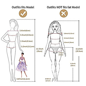 QUEBAN Doll Dress Handmade Fashion Clothes Evening Party Skirt Gown Exclusive Dress Outfit for 11.5 Inch Girl Dolls,Gift for Kids 3 to 8 Years Old(3 PCS,Blue)