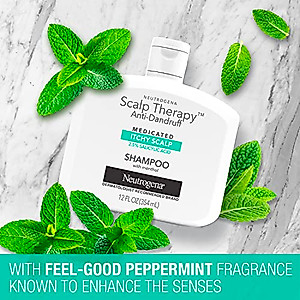 Neutrogena Scalp Therapy Anti-Dandruff Shampoo for Itchy Scalp, 2.5% salicylic acid with Peppermint Fragrance, 12 fl oz