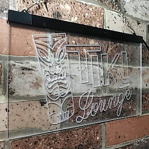 ADVPRO Tiki Lounge Bar Mask Beer Ale Pub Dual Color LED Neon Sign Blue & Red 24" x 16" st6s64-s0002-br