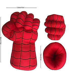 NefsAm Superhero Hands Boxing Gloves Smash Fists Soft Plush Toys Superhero Gloves Cosplay for Kids Christmas Halloween Birthday Gift(1 Pair)