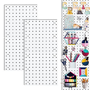 Pegboard Wall Organizer Panels, Craft Room, Kitchen, Garage, Living Room, Bathroom, and Study Room, Easy to Install (4Pcs)